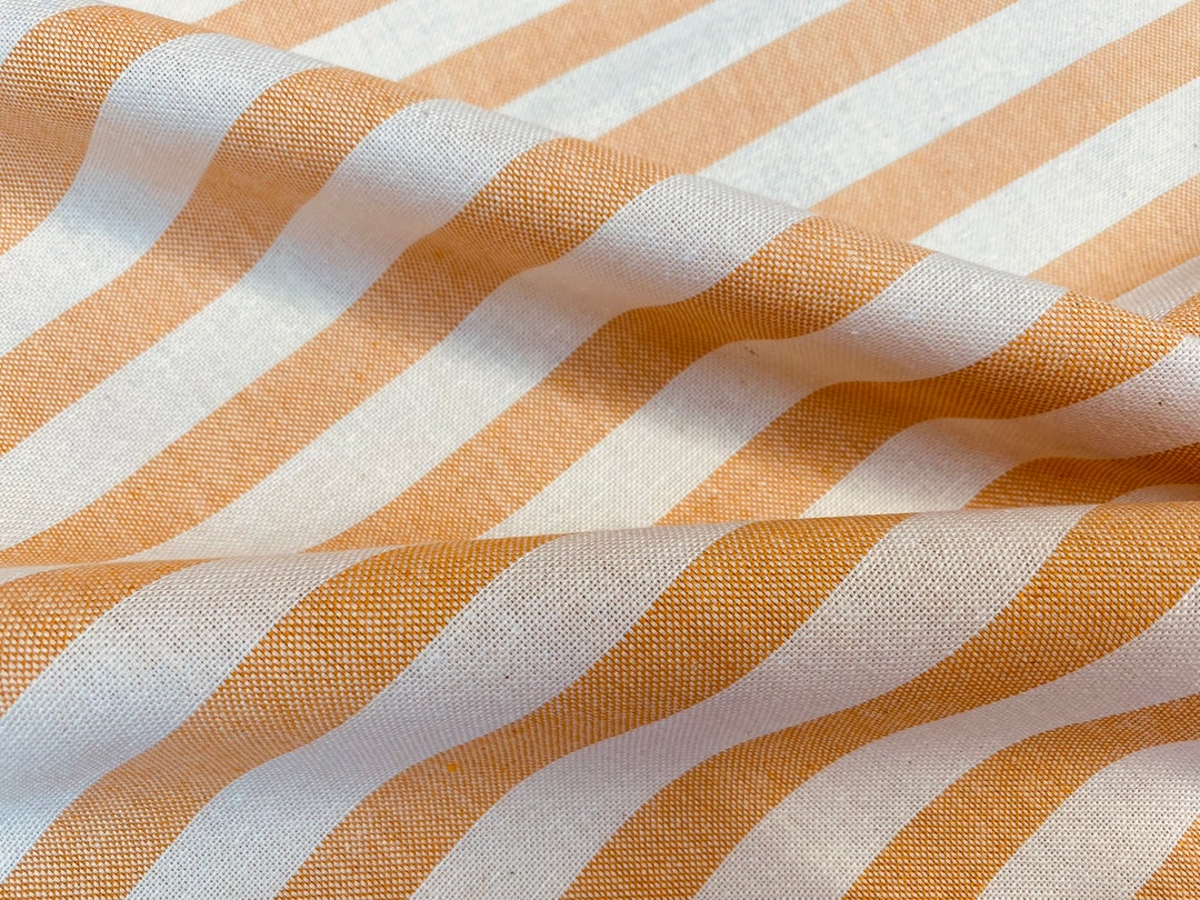 Linen Look STRIPES Culla Fabric Furnishing Curtain Upholstery ...