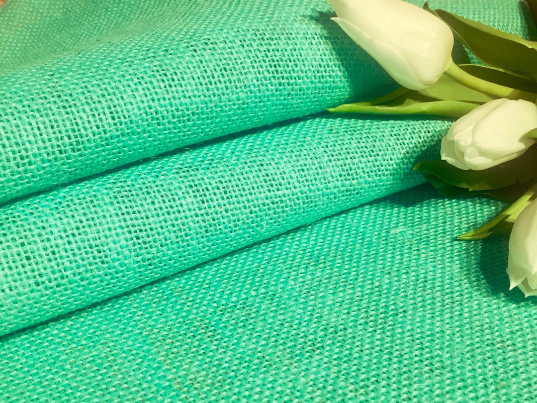 MINT Green Dyed HESSIAN 100% JUTE Fabric Sacking Material 10oz Fine ...