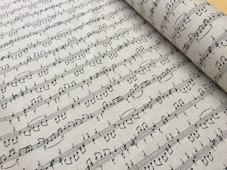 Small Musical Notes Cotton Fabric Music Note Print Material - Etsy