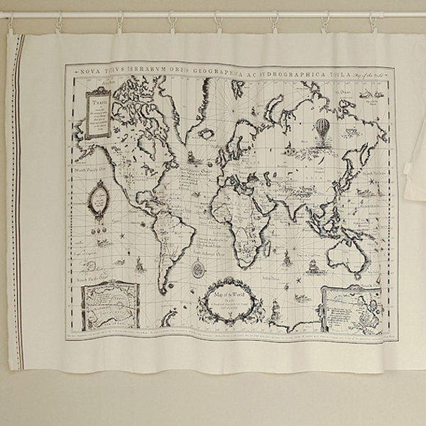 Linen World Map - Etsy