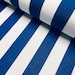 Royal Blue & White Striped DRALON Outdoor Fabric Acrylic Teflon ...