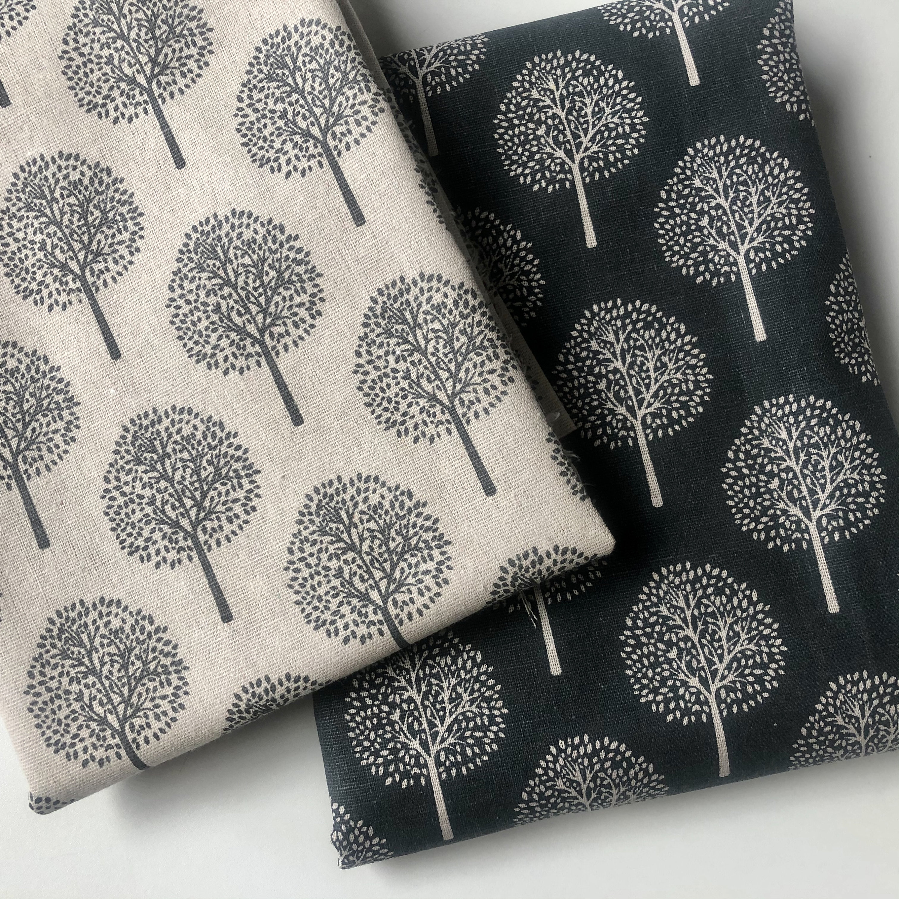 GREY Mulberry Tree Cotton Linen Blend Fabric Natural Light Grey Hessian ...