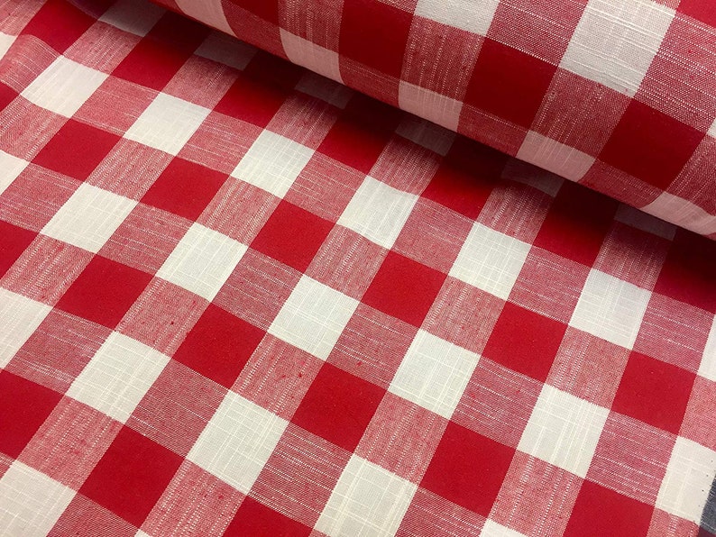 Gingham Linen Checked Linen Fabric Plaid Material Buffalo Check Cotton ...