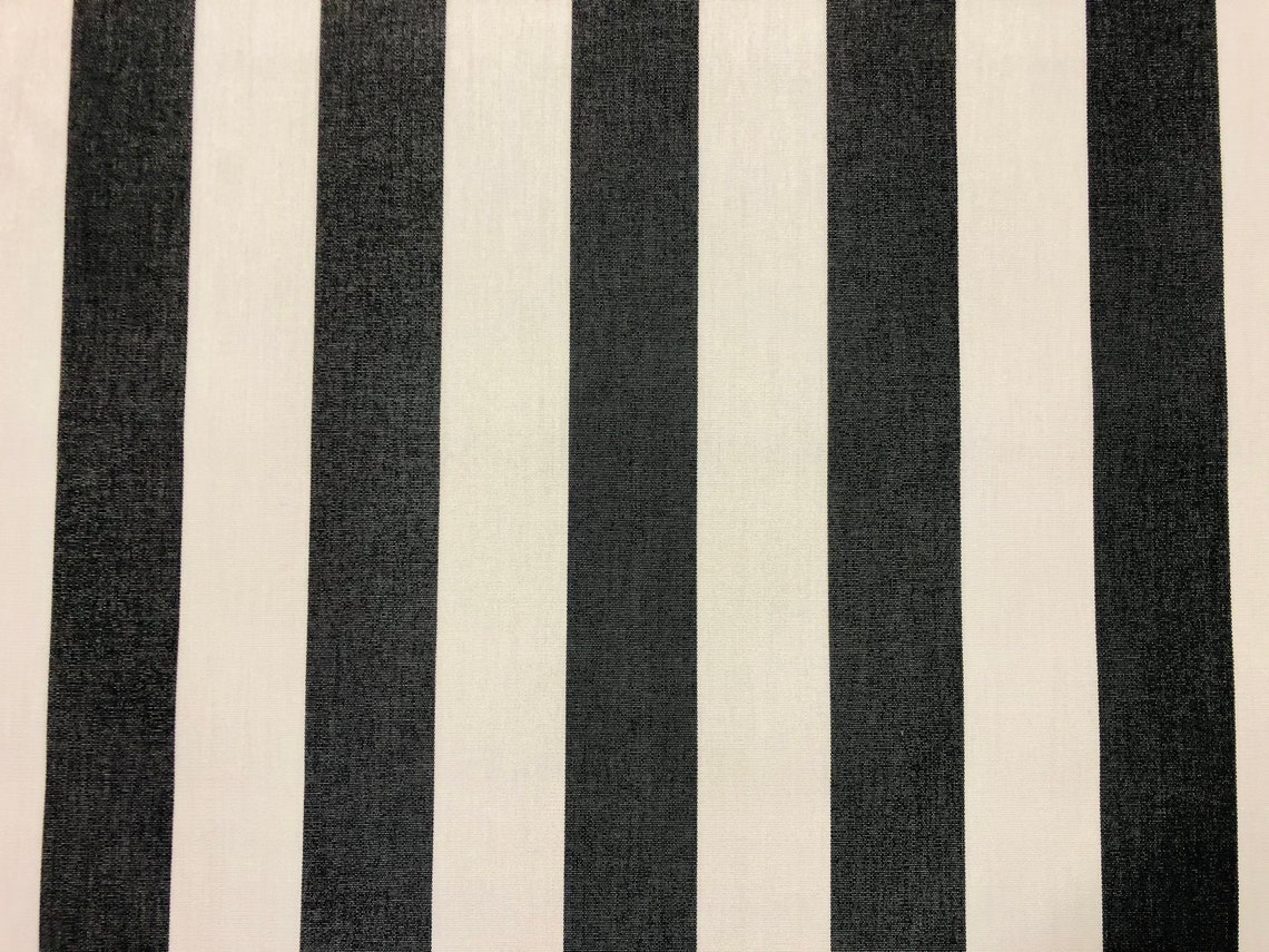 Charcoal Grey & White Striped DRALON Outdoor Fabric Acrylic Teflon ...