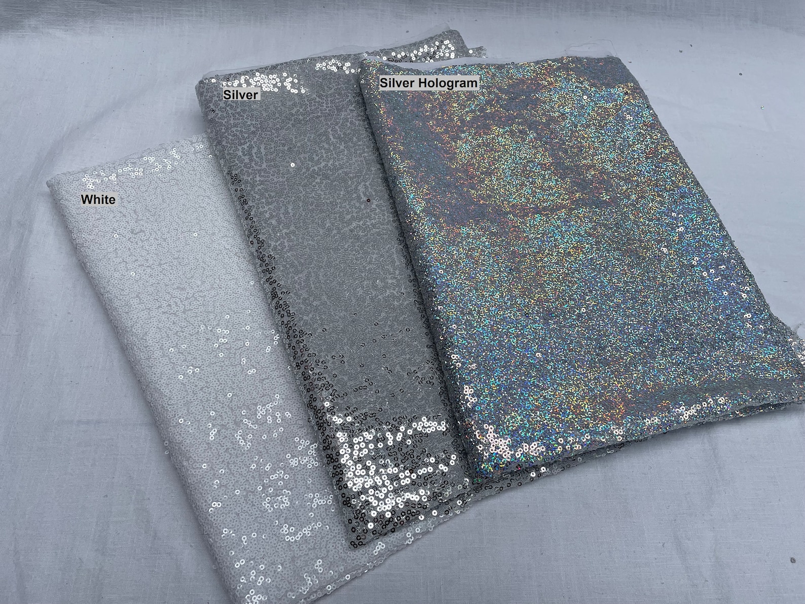 3mm Mini Sequins Fabric Material - 1 Way Stretch - 130cm or 51" Wide ...