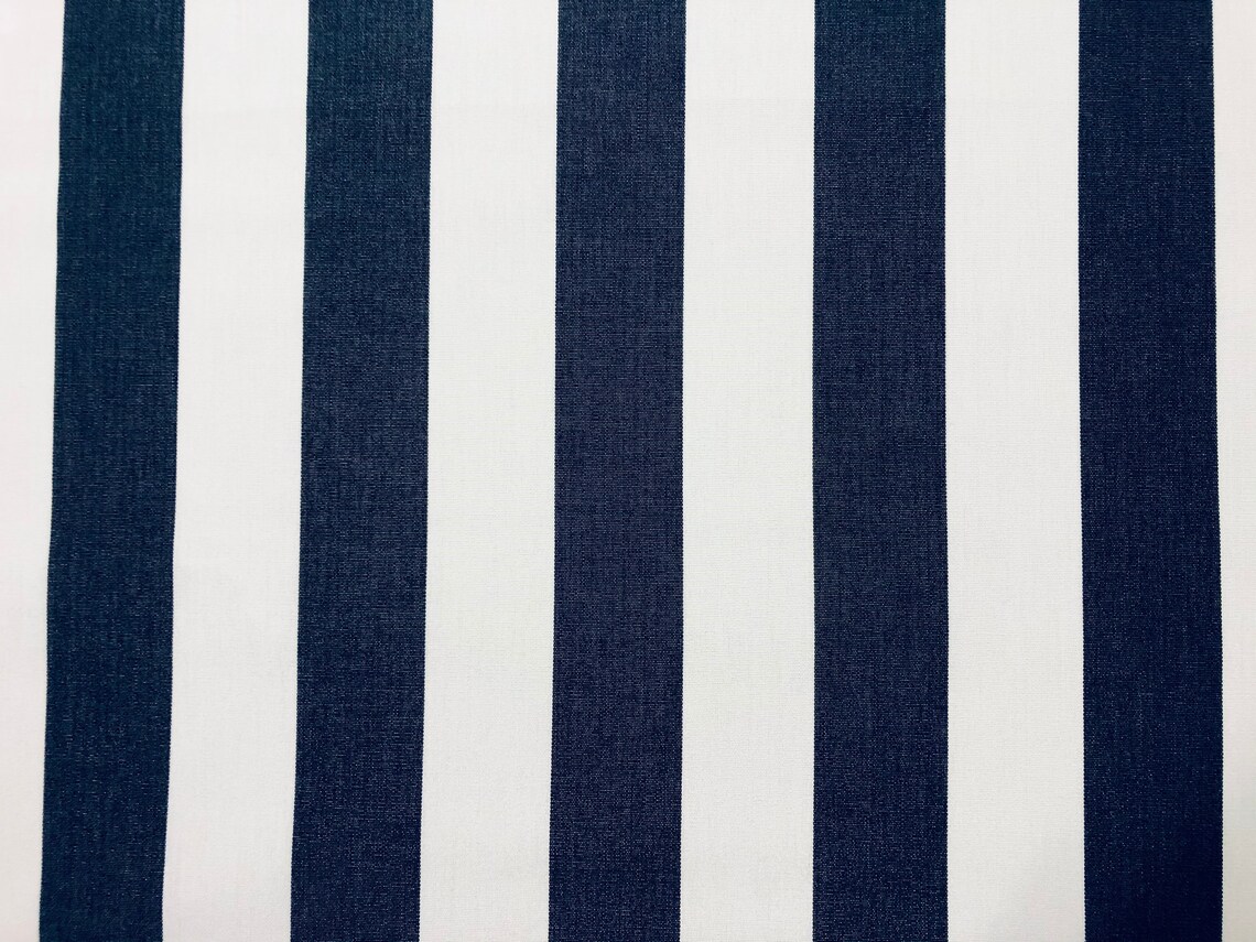 Navy Blue & White Striped DRALON Outdoor Fabric Acrylic Teflon - Etsy