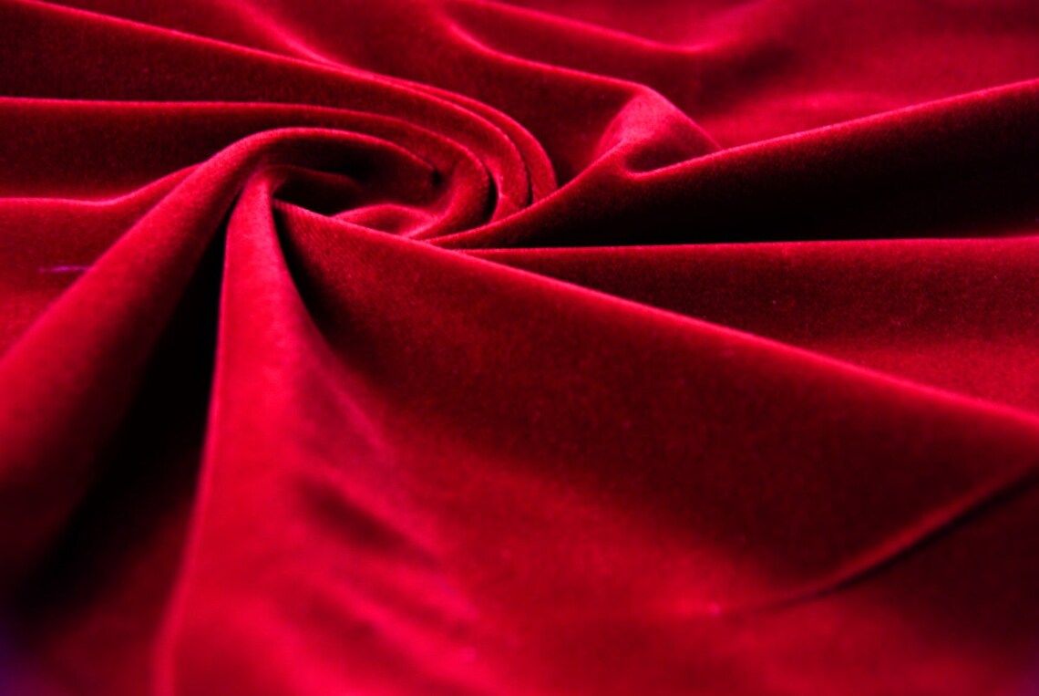Hot Red Decor Velvet Fabric Soft Strong Velour Stretch | Etsy