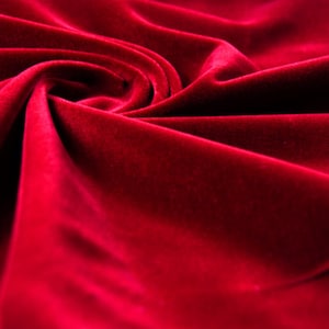 Hot Red Decor Velvet Fabric Soft Strong Velour Stretch Material - Home ...