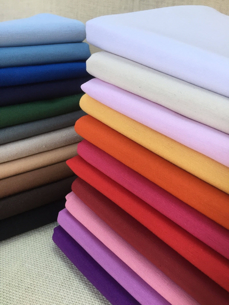 Plain Cotton Ottoman Fabric Material Cotton Mixed Colours | Etsy