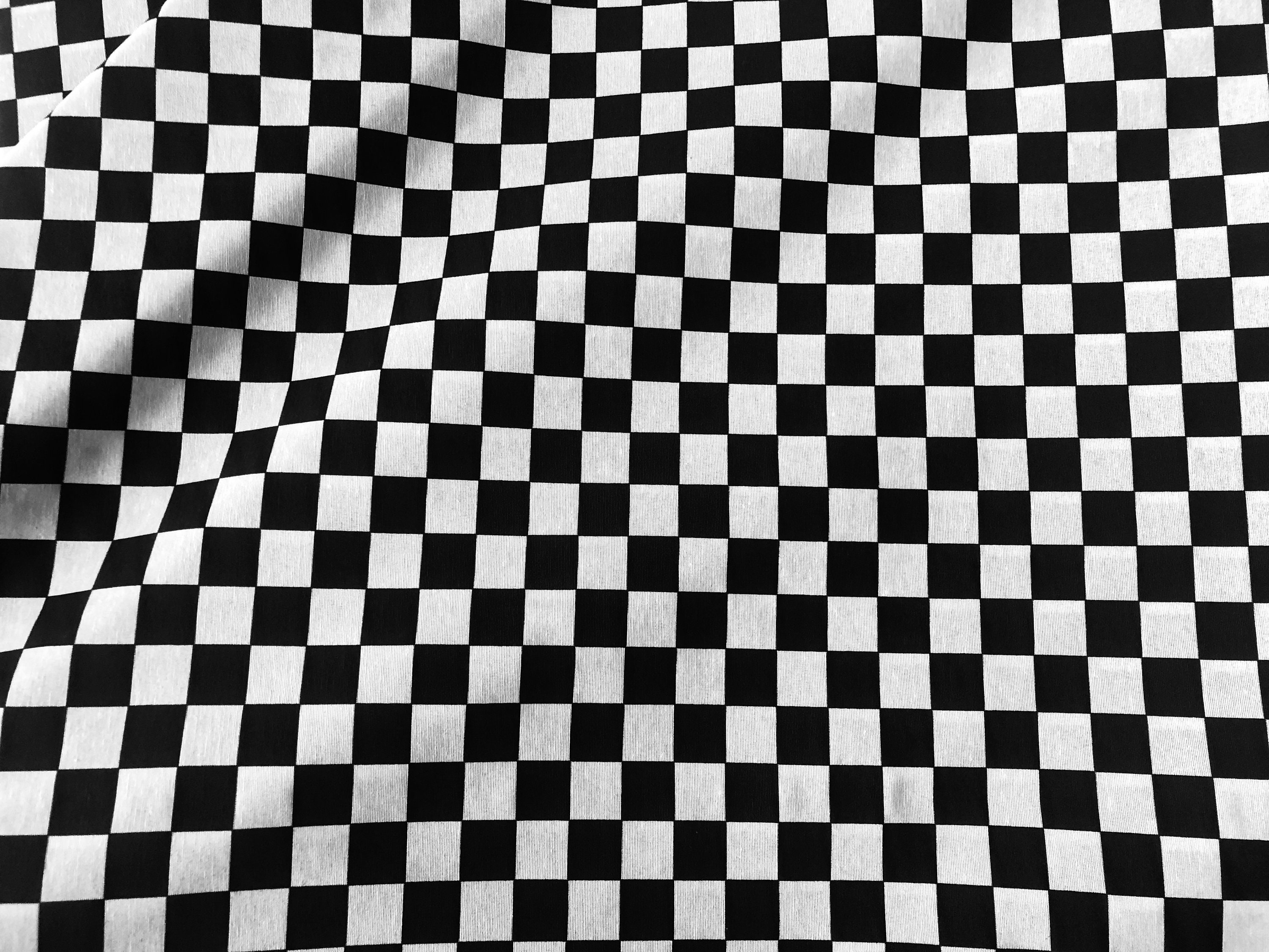 BLACK & WHITE Chef's Check Carnival Poly Cotton Geometric | Etsy UK