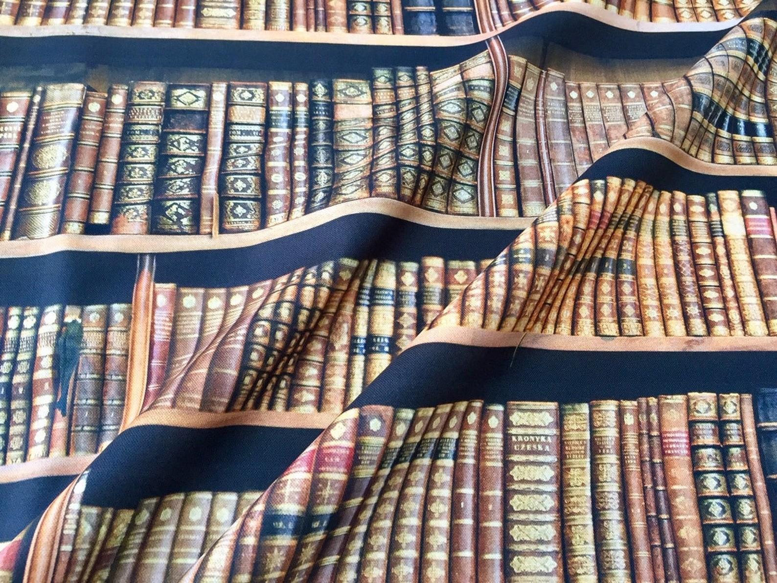 BOOKSHELF BOOK Fabric Curtain Upholstery Cotton Material / - Etsy