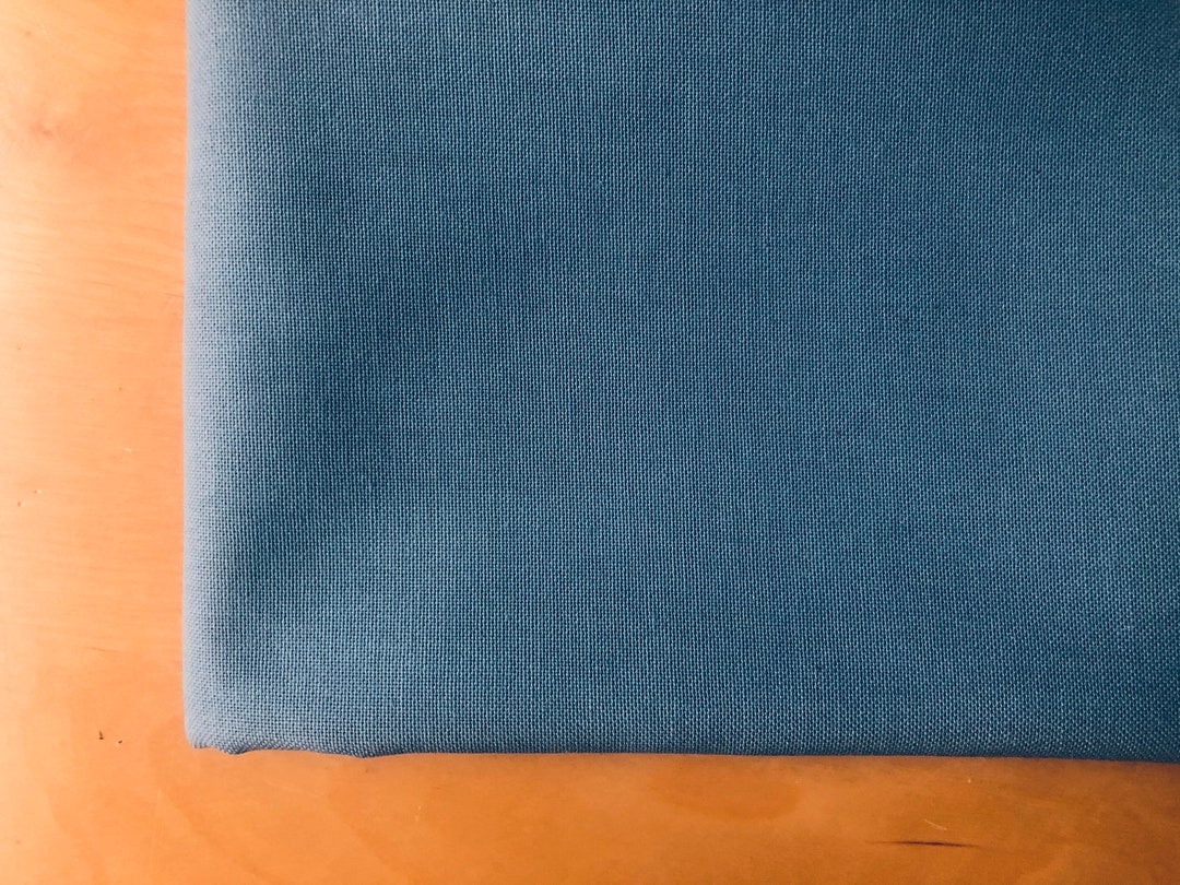 BLUE - Plain Medium Weight Cotton Fabric for Dressmaking Curtains Light ...
