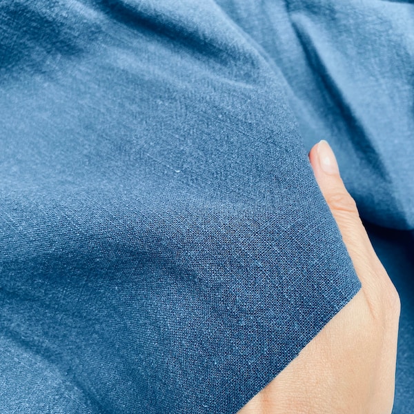 Navy Blue Linen Fabric - Etsy