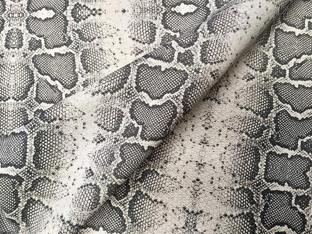 GREY Digital Snake Skin Print Fabric Animal Python Cotton Home Decor ...