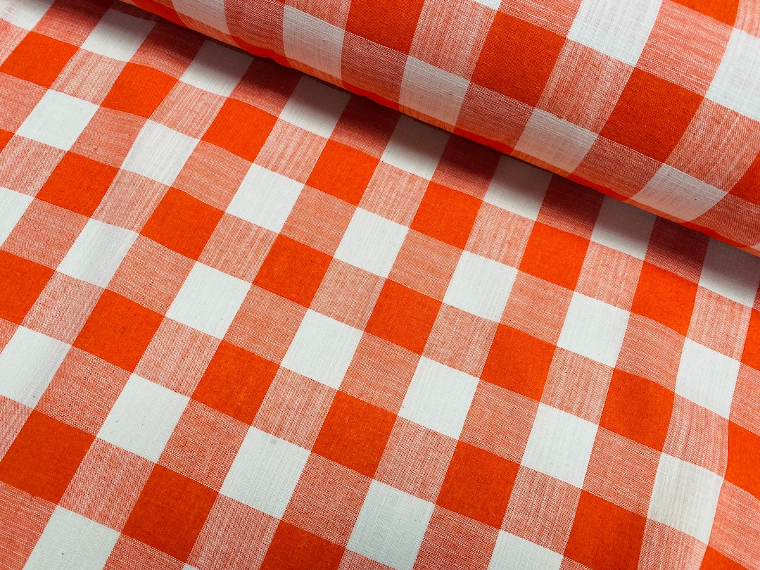 Gingham Linen Checked Linen Fabric Plaid Material Buffalo Check Cotton ...