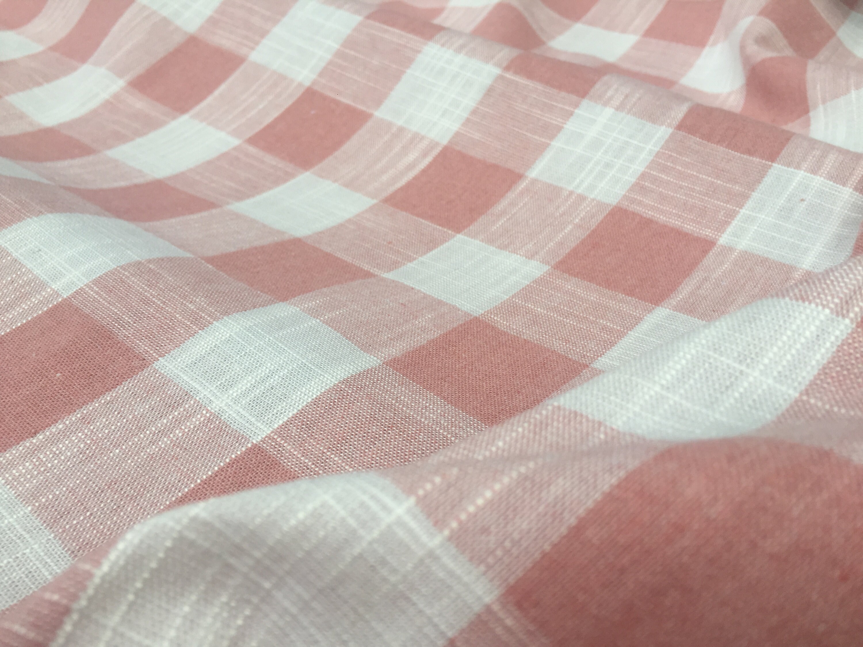 Gingham Linen Checked Linen Fabric Plaid Material Buffalo Check Cotton ...