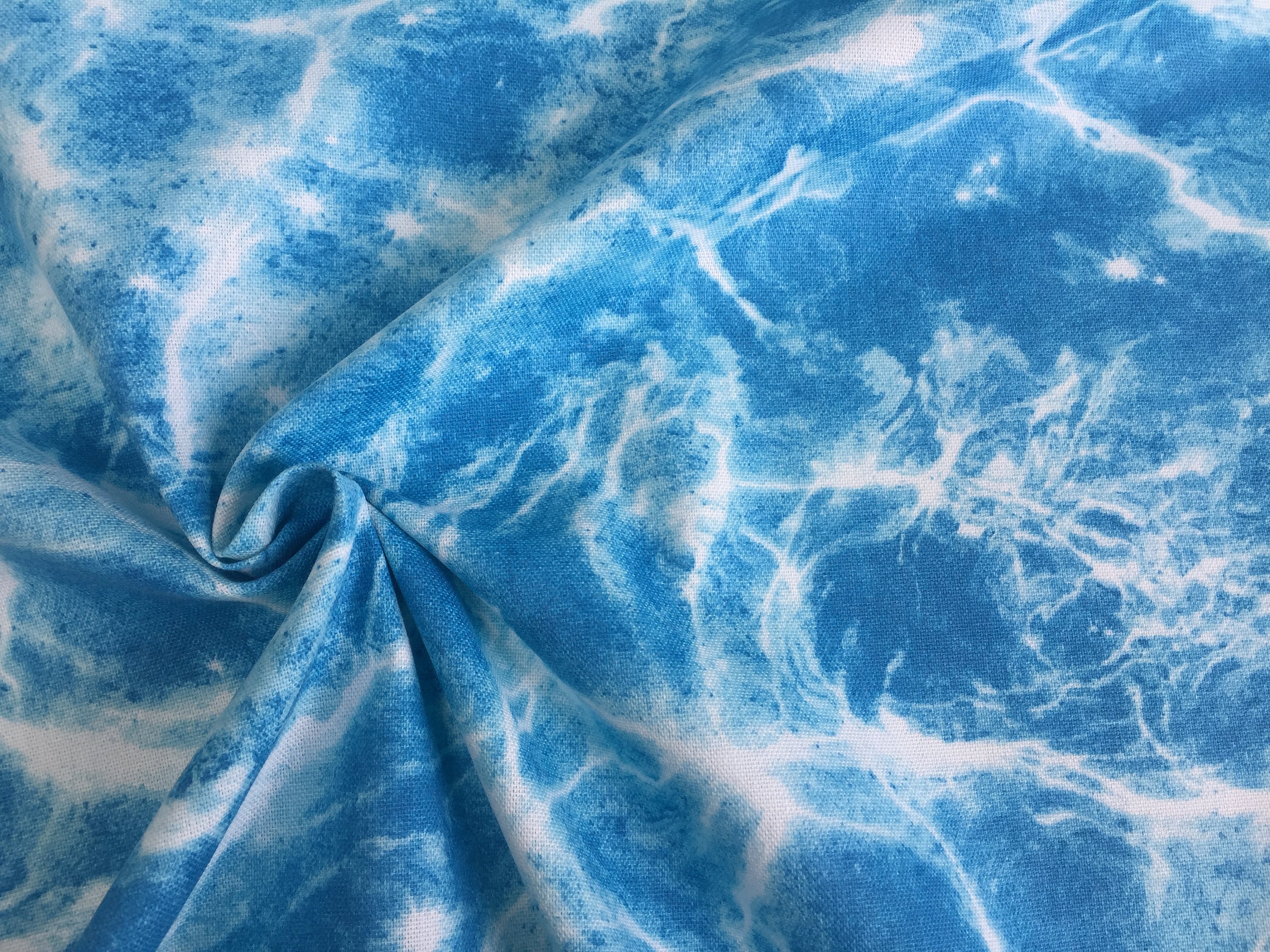Blue Ocean Water Effect Cotton Fabric for Curtain Upholstery | Etsy UK