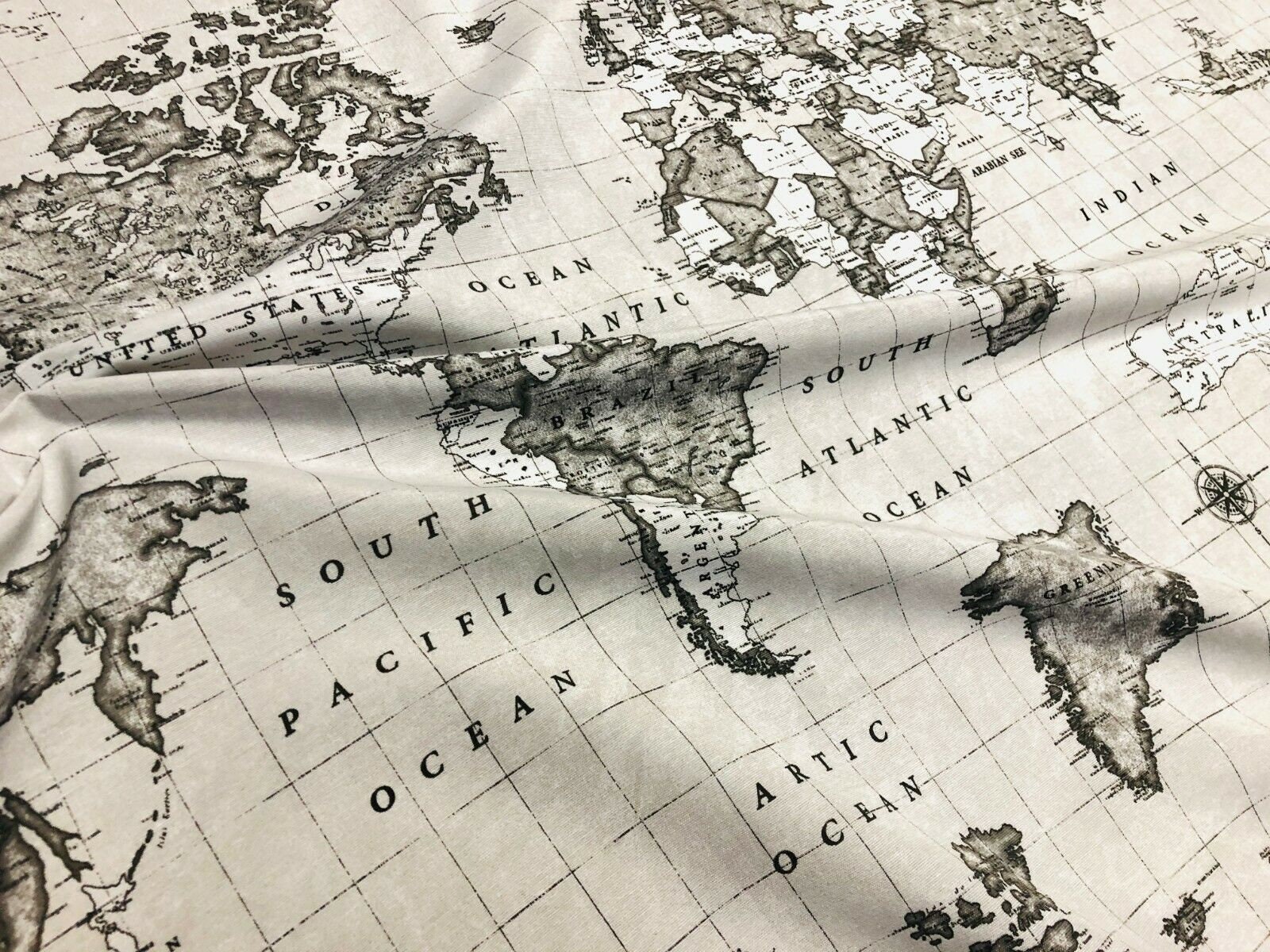 Teflon Waterproof World Map Tablecloth PU Coated Outdoor - Etsy UK