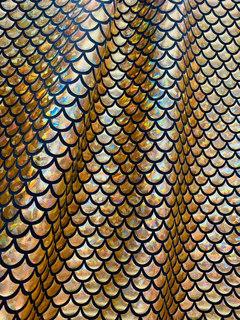 Mermaid Scale Fabric Fish Tale Foil Iridescent Stretch Spandex Material ...