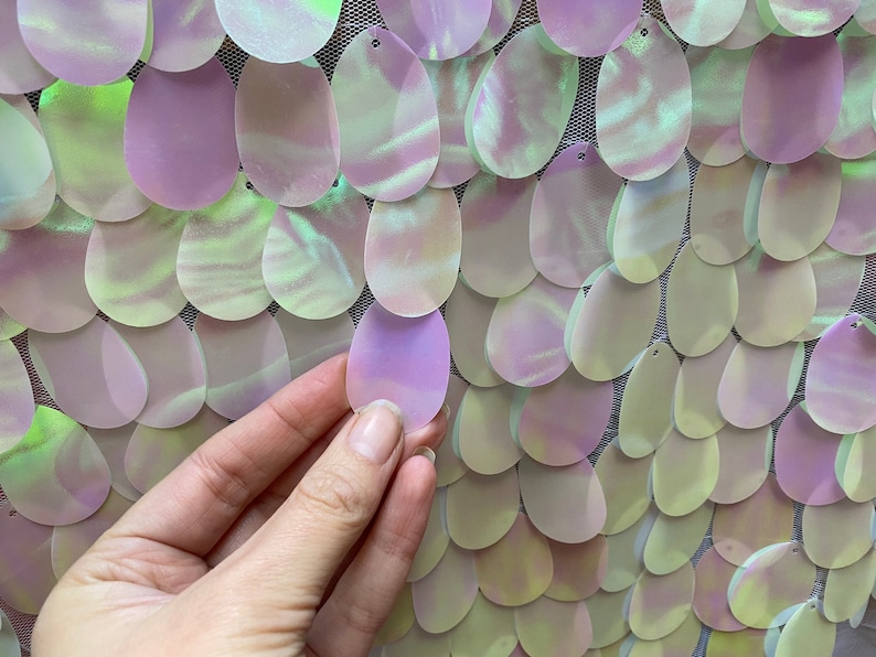 Jumbo Sequin Fabric Teardrop Sequins Stretch Material for - Etsy