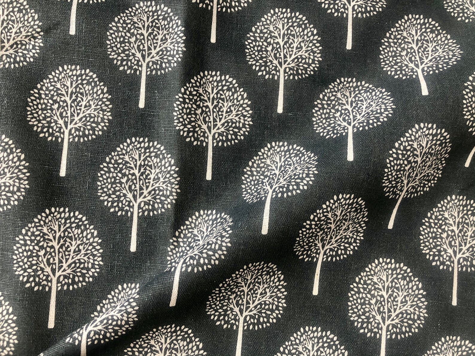 GREY Mulberry Tree Cotton Linen Blend Fabric Natural Light Grey Hessian ...