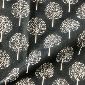 GREY Mulberry Tree Cotton Linen Blend Fabric Natural Light Grey Hessian ...
