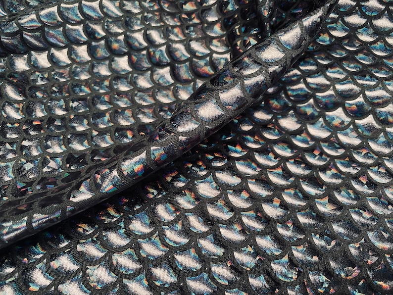 Mermaid Scale Fabric Fish Tale Foil Iridescent Stretch Spandex Material ...