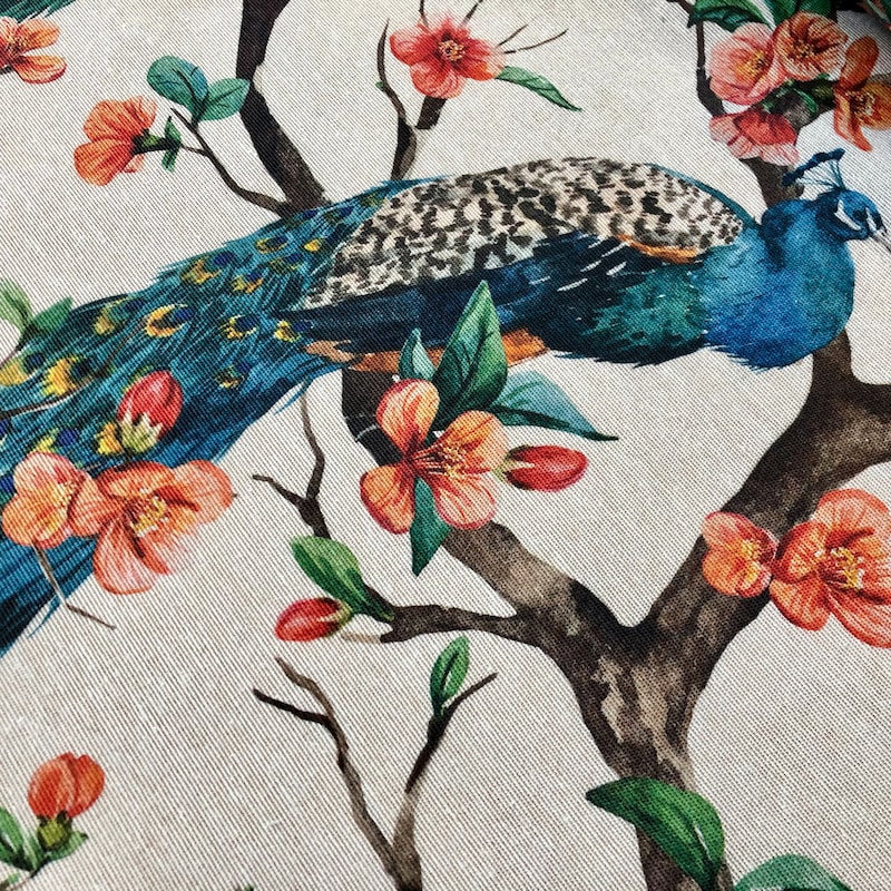 Peacock Upholstery Fabric - Etsy