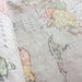 BEIGE WORLD MAP 3 Designer Curtain Upholstery Cotton Fabric Material ...