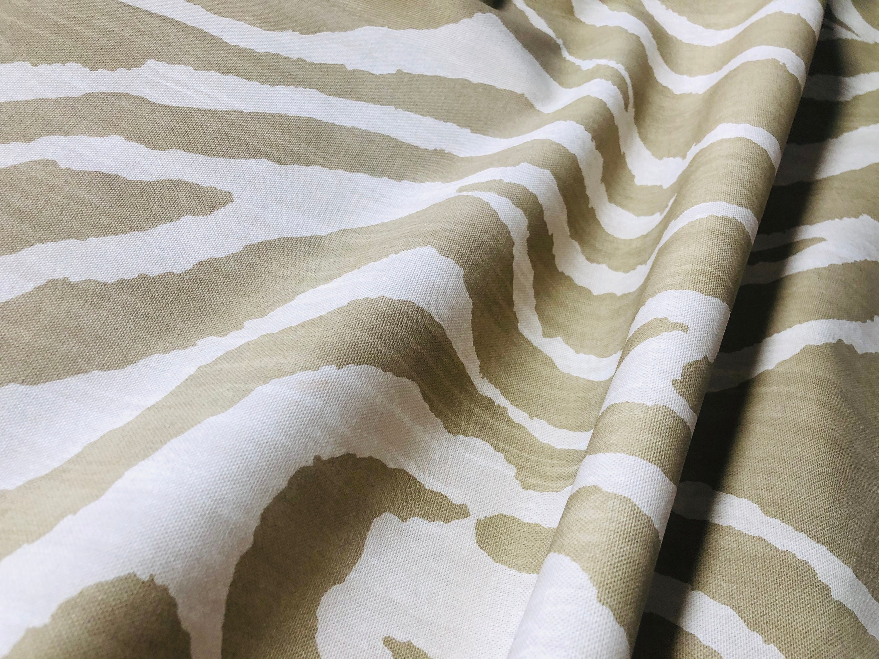 African BEIGE & CREAM Zebra Stripes Print Linen Look Cotton - Etsy UK