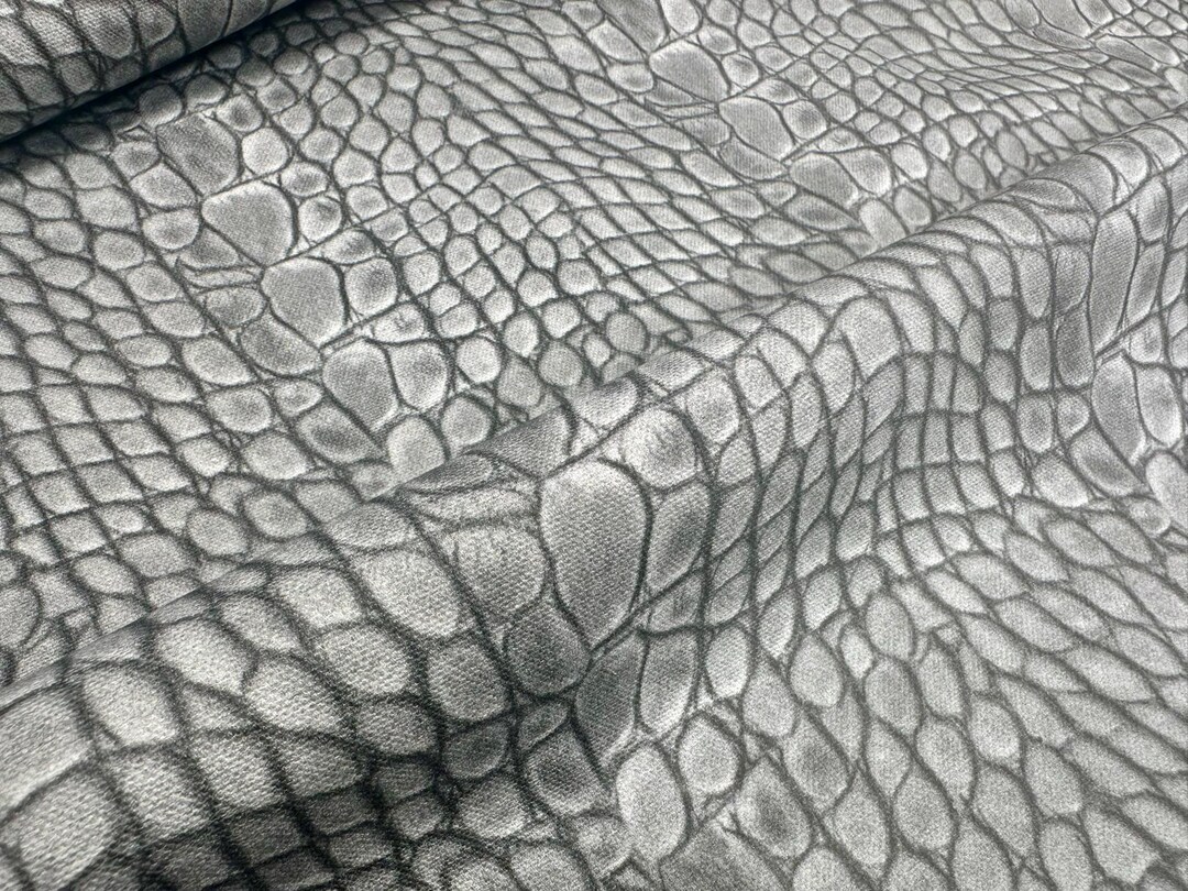 Grey Snake Skin Digital Print Fabric – Python Dragon Animal Design ...