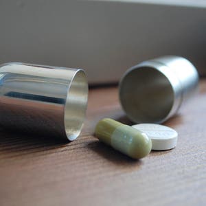 Sterling Silver Pill Box NEW Sterling Silver Handmade Pill-shaped Box ...