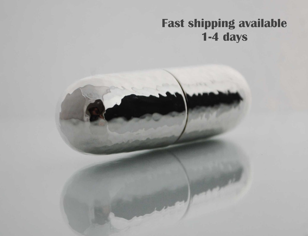 Sterling Silver Pill Box Hammered NEW Sterling Silver Handmade Hammered ...