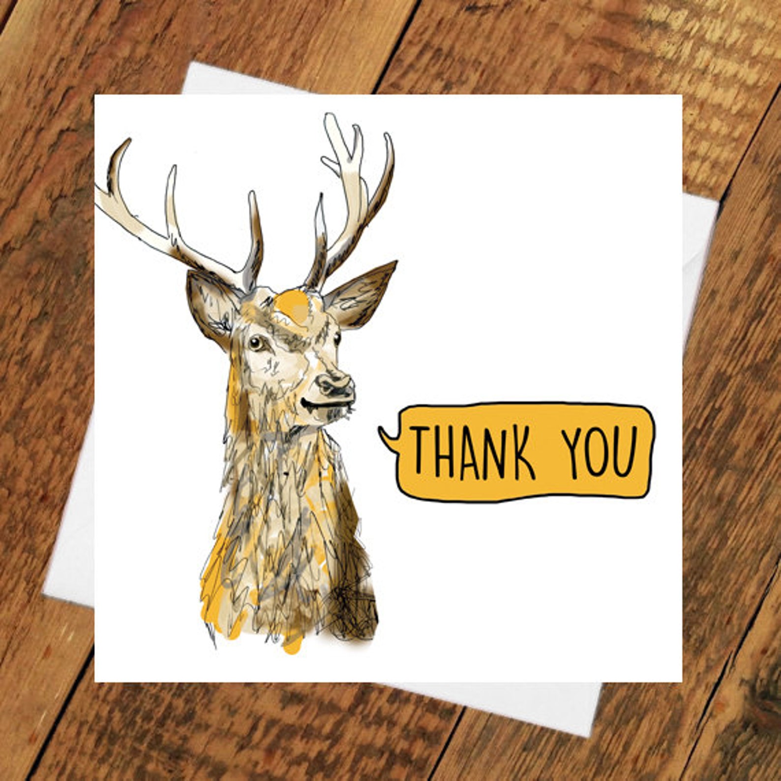 Thank You Card Stag Teacher for Him Her Girlfriend Wedding Thankyou ...