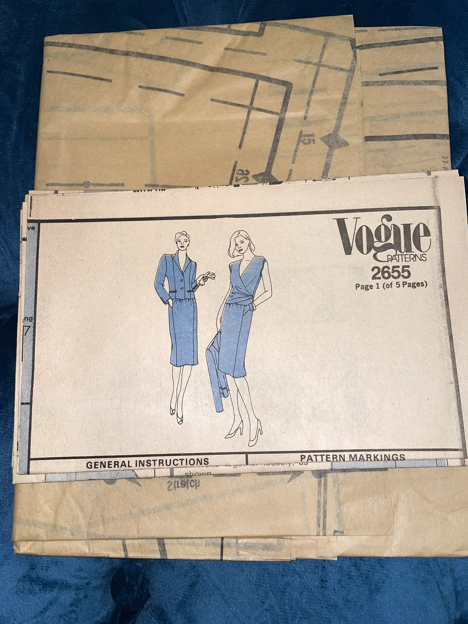 Vintage American Designer Vogue Patterns - #2283 - Calvin Klein, #2655 ...