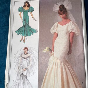 Vintage 80's Prom and Wedding Dress Sewing Patterns Including Butterick ...