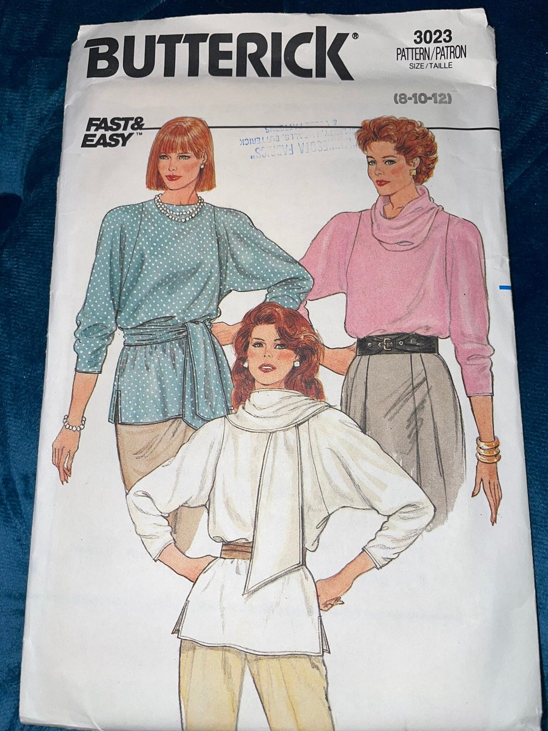 Vintage 1980s Butterick Pattern 3023, Butterick "see & Sew" Pattern ...