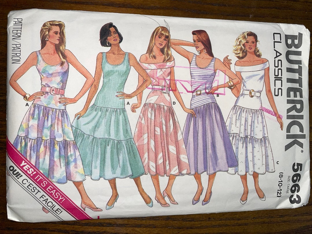 Vintage 80s Butterick Sewing Patterns 5663 and Mccall's 7497. Casual ...