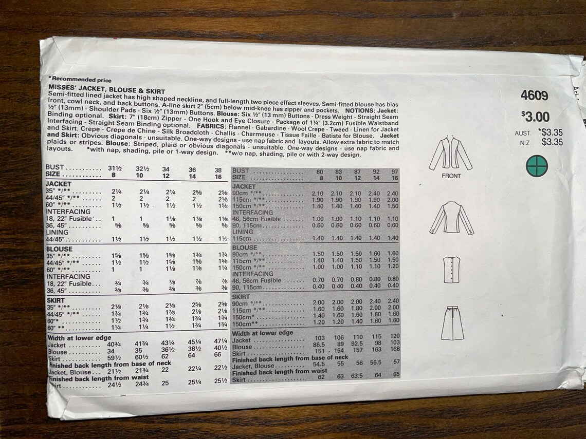 Vintage 80s Butterick Sewing Patterns 4609 and 5778; New Look Sewing ...