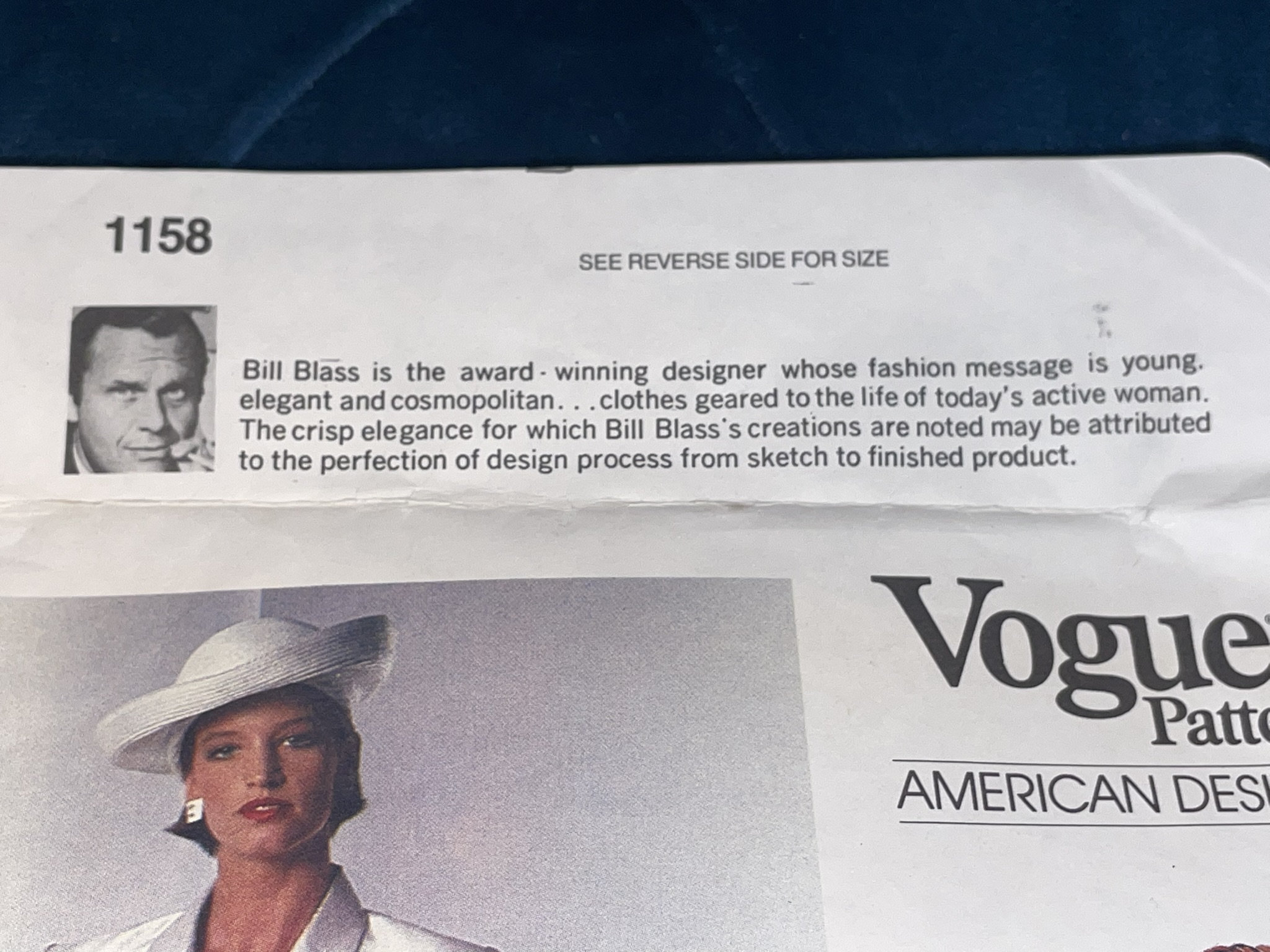 Vintage American Designer Vogue Patterns 1158 Bill Blass, 2283 Calvin ...