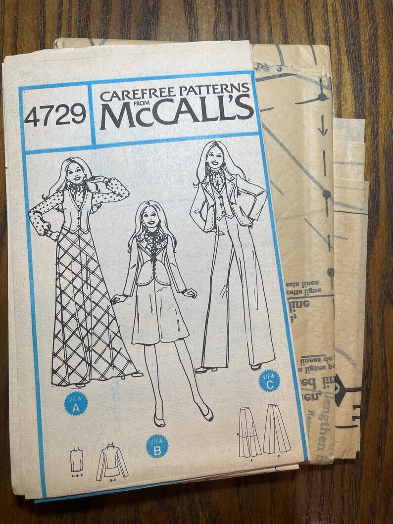 Vintage 1970s Mccall's Marlo's Corner by Marlo Thomas Pantsuit Sewing ...