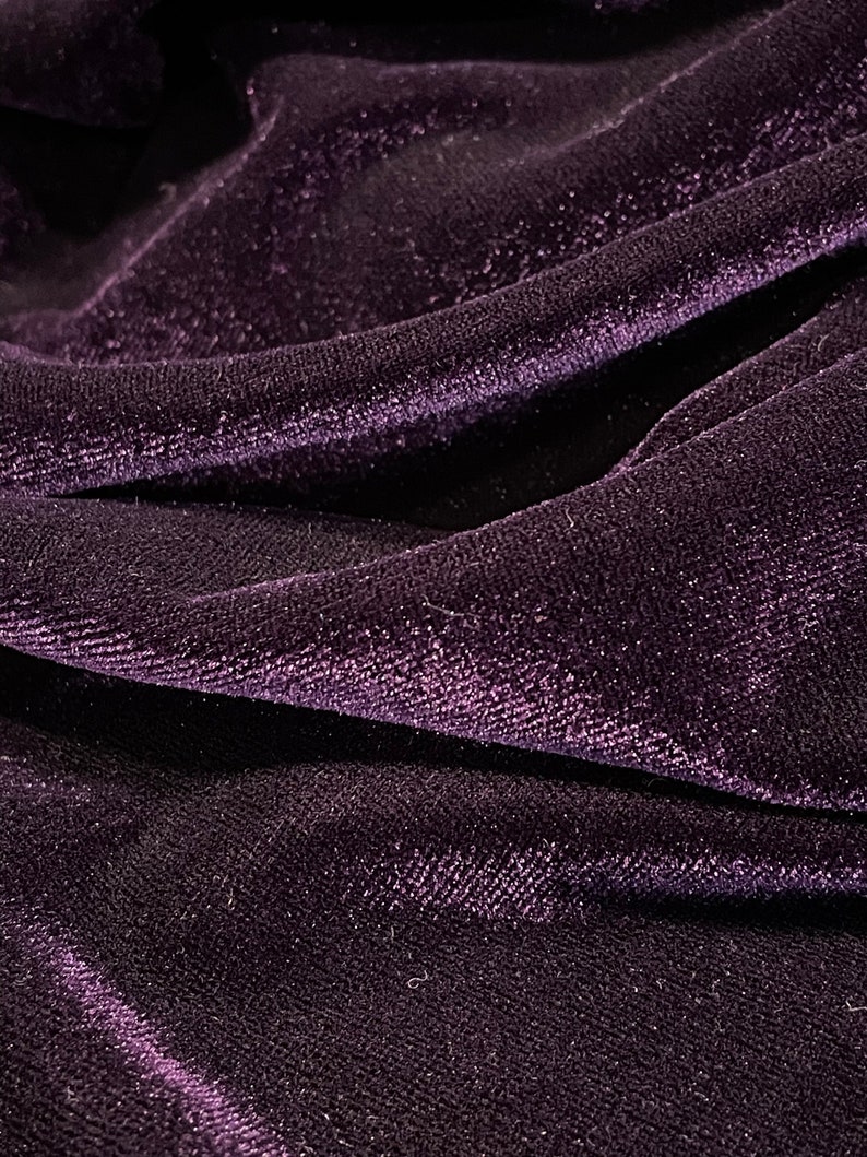 Purple Stretch Velvet Fabric - Etsy