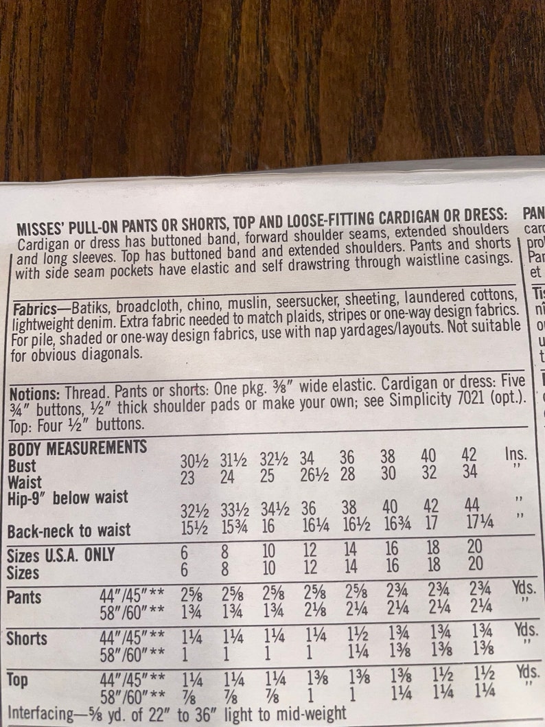 Vintage 1980s Coordinates Uncut Sewing Patterns Simplicty 8677 and ...