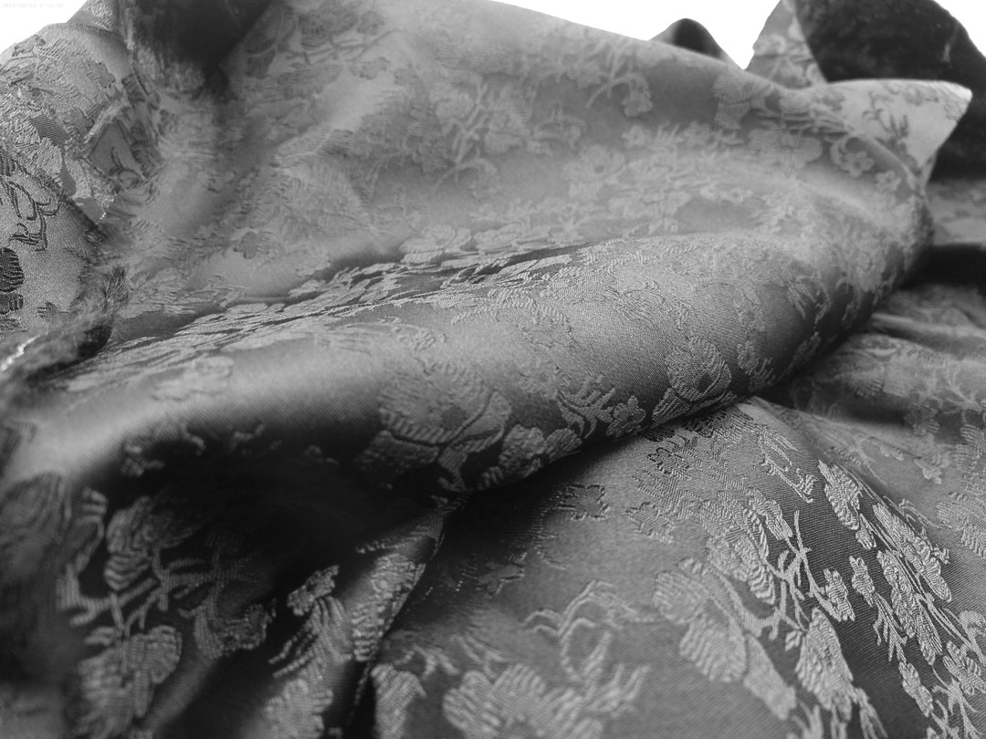 Black on Black Brocade Fabric - Etsy