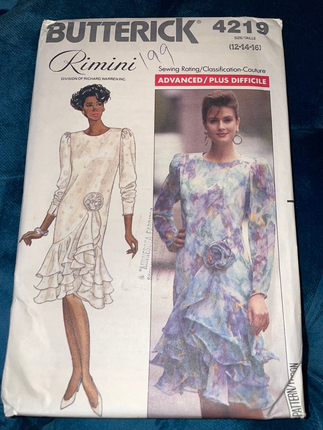 Vintage 80's Cocktail Dress Sewing Patterns Including Butterick 4219 ...