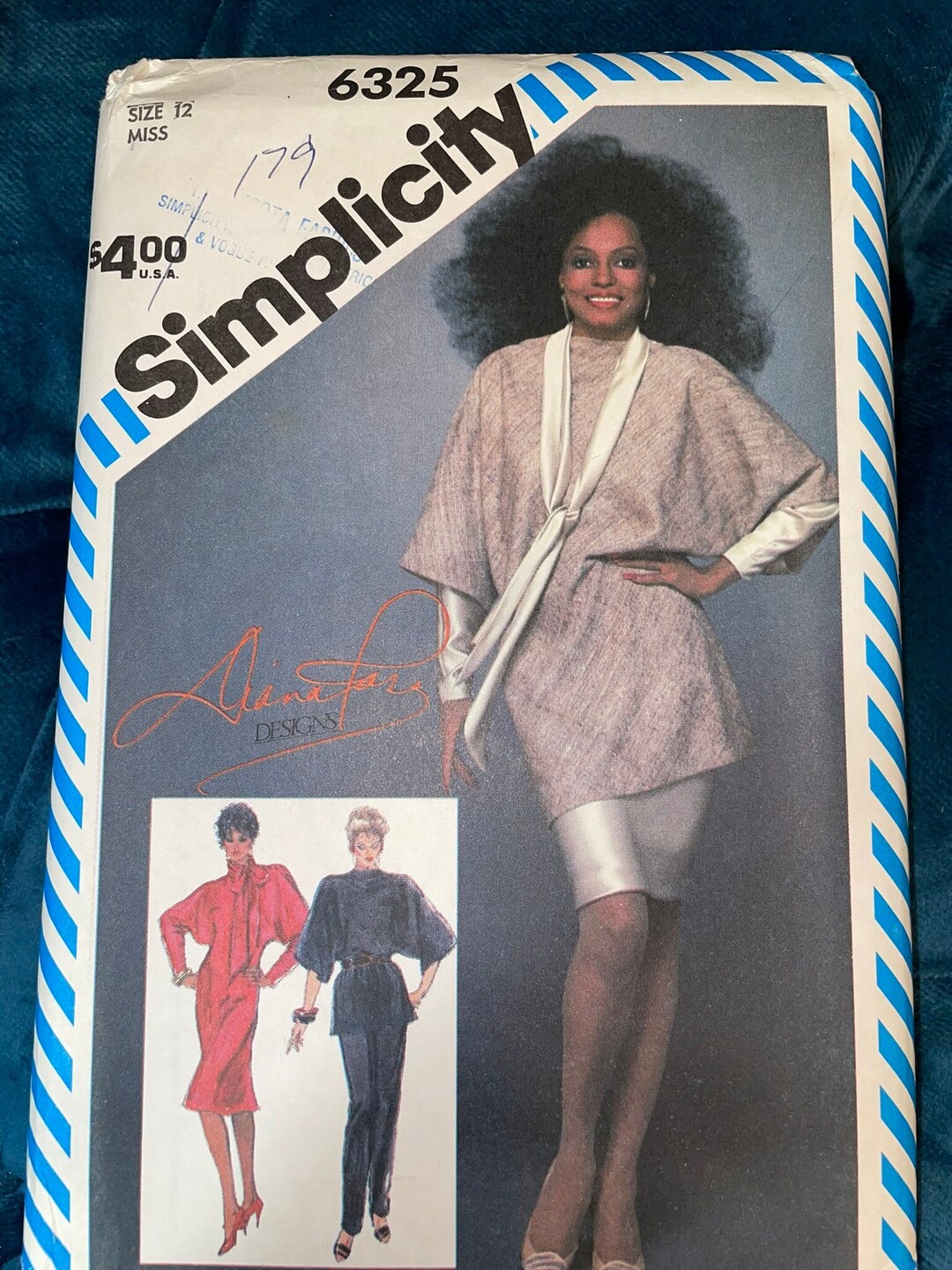 Vintage 80's Diana Ross Designs Simplicity Sewing Patterns #6325 and ...