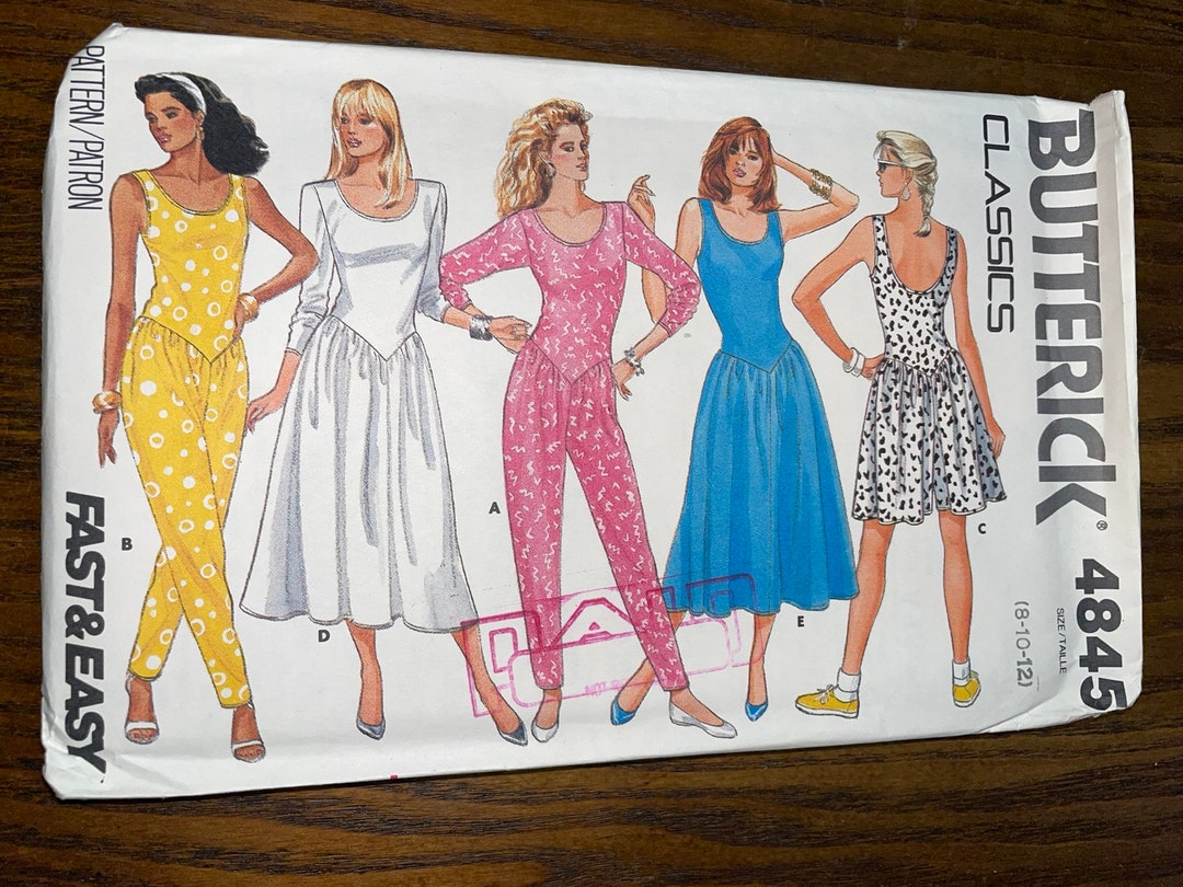 Vintage 80s Butterick Sewing Patterns 4845 and 5663 and Mccall's 7497 ...