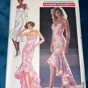 Vintage 80's Prom and Wedding Dress Sewing Patterns Including Butterick ...
