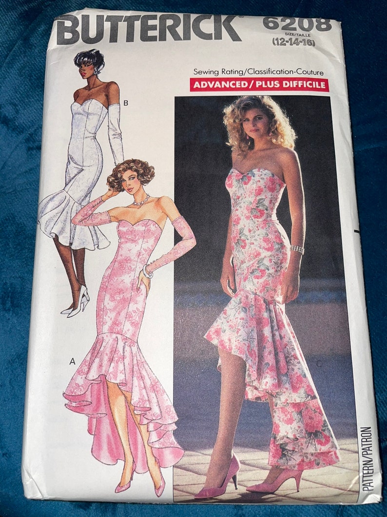 Vintage 80's Prom and Wedding Dress Sewing Patterns Including Butterick ...