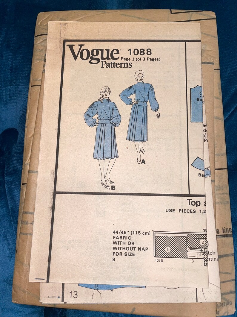 Vintage American Designer Vogue Pattern - #1088 - Kasper and #2215 ...